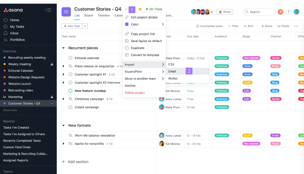 How to Turn Emails and Slack Messages into Asana Tasks | Clockwise