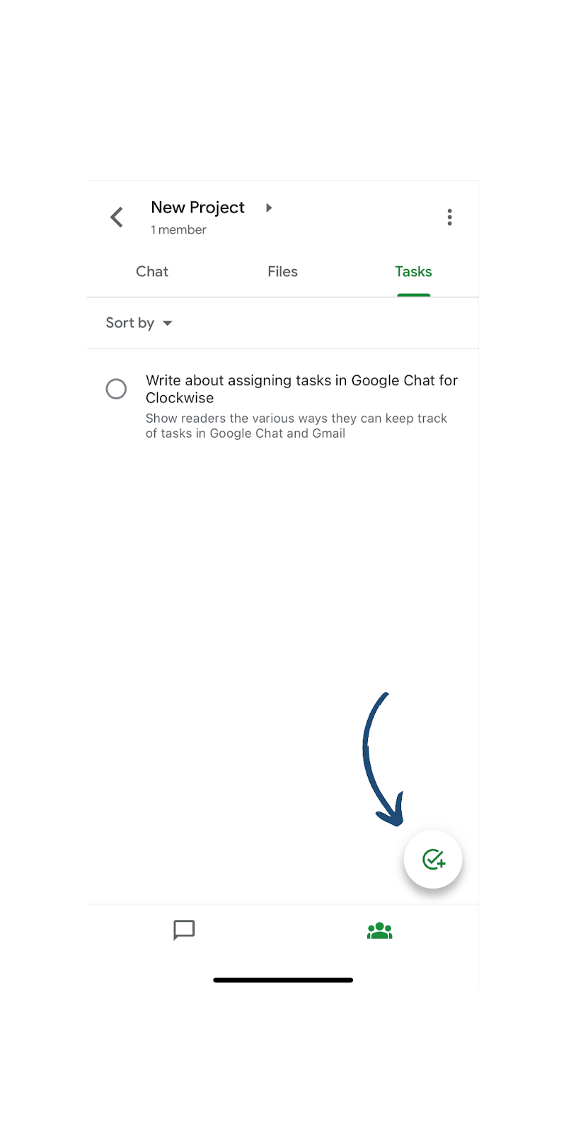 Create and Assign Tasks in Google Chat | Clockwise
