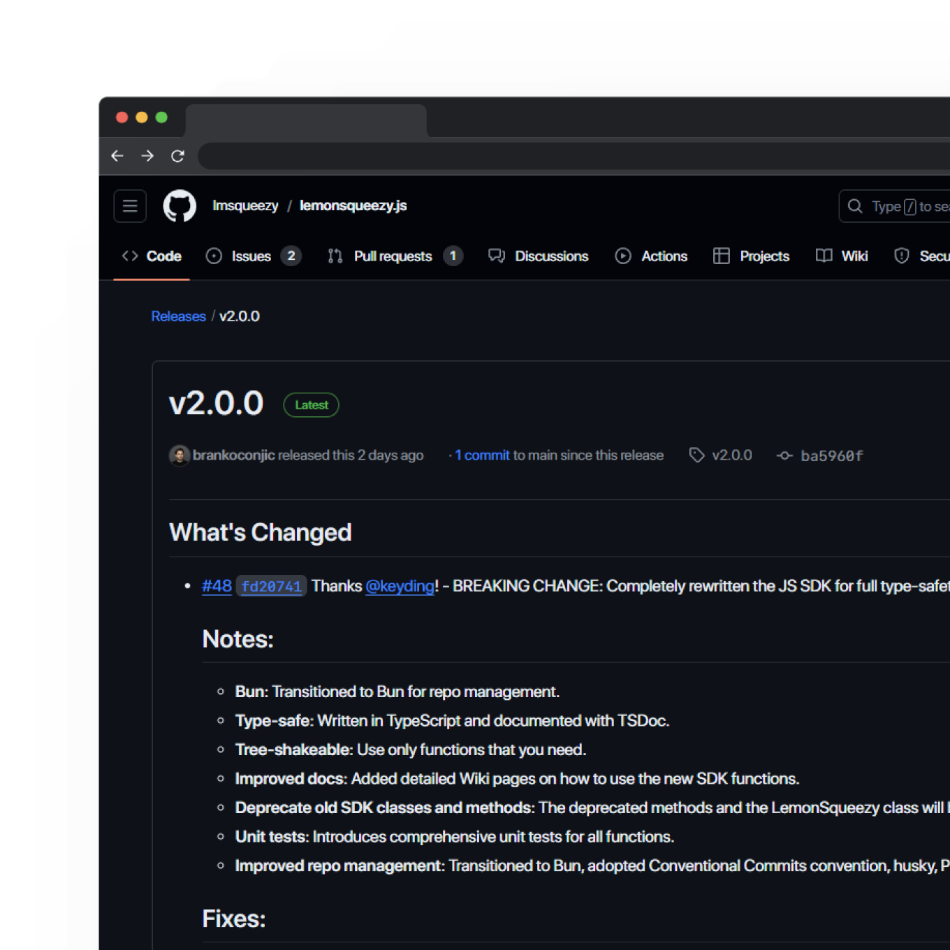 Changelog • Lemon Squeezy