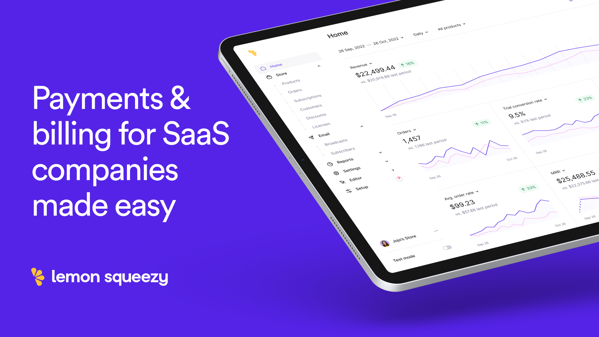 Payments & billing for SaaS companies • Lemon Squeezy