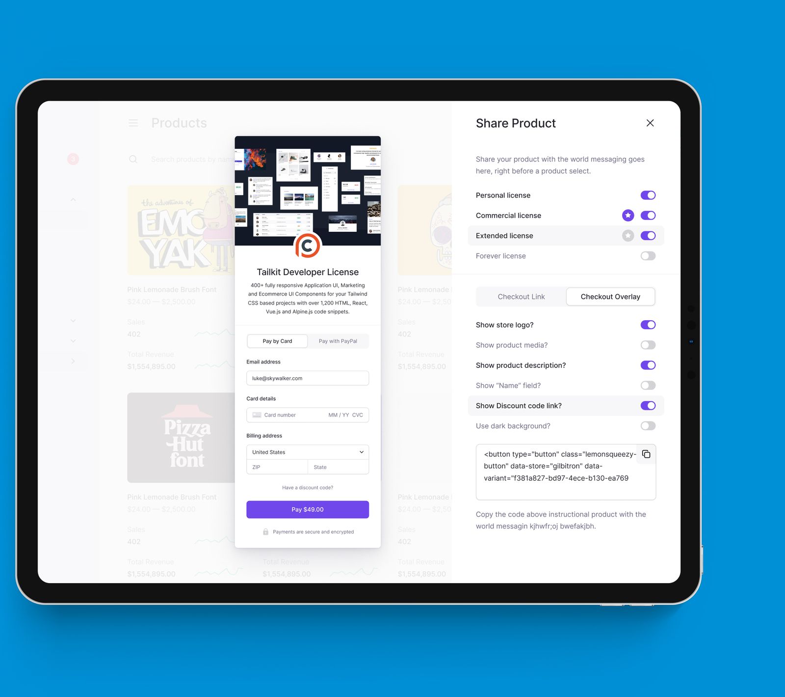 Checkout Overlays • Lemon Squeezy