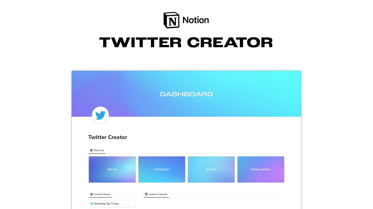 Twitter Creator - Notionland Template Gallery