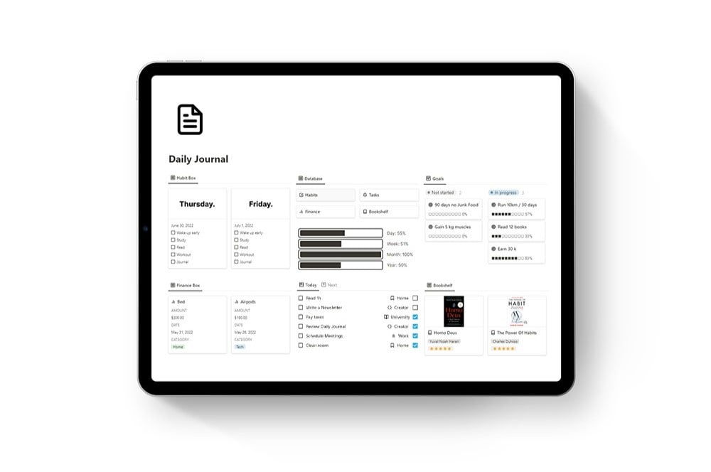 Simple Life Tracker - Notionland Template Gallery