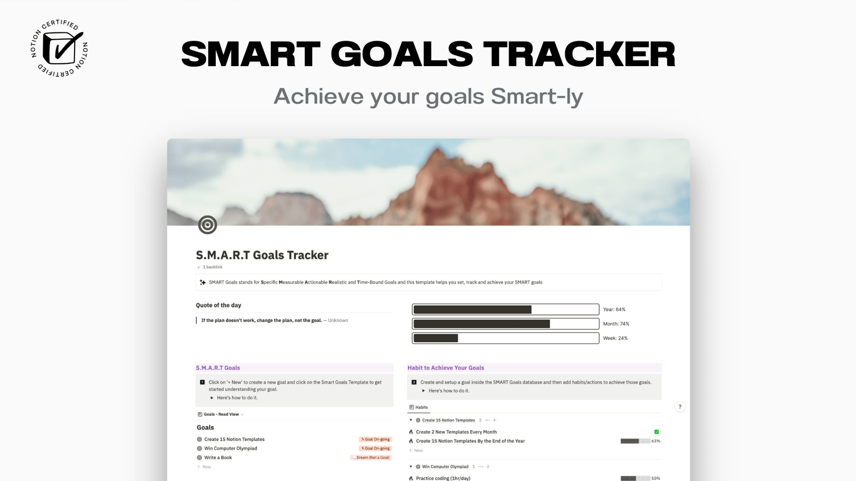 Notion Smart Goals Tracker - Notionland Template Gallery