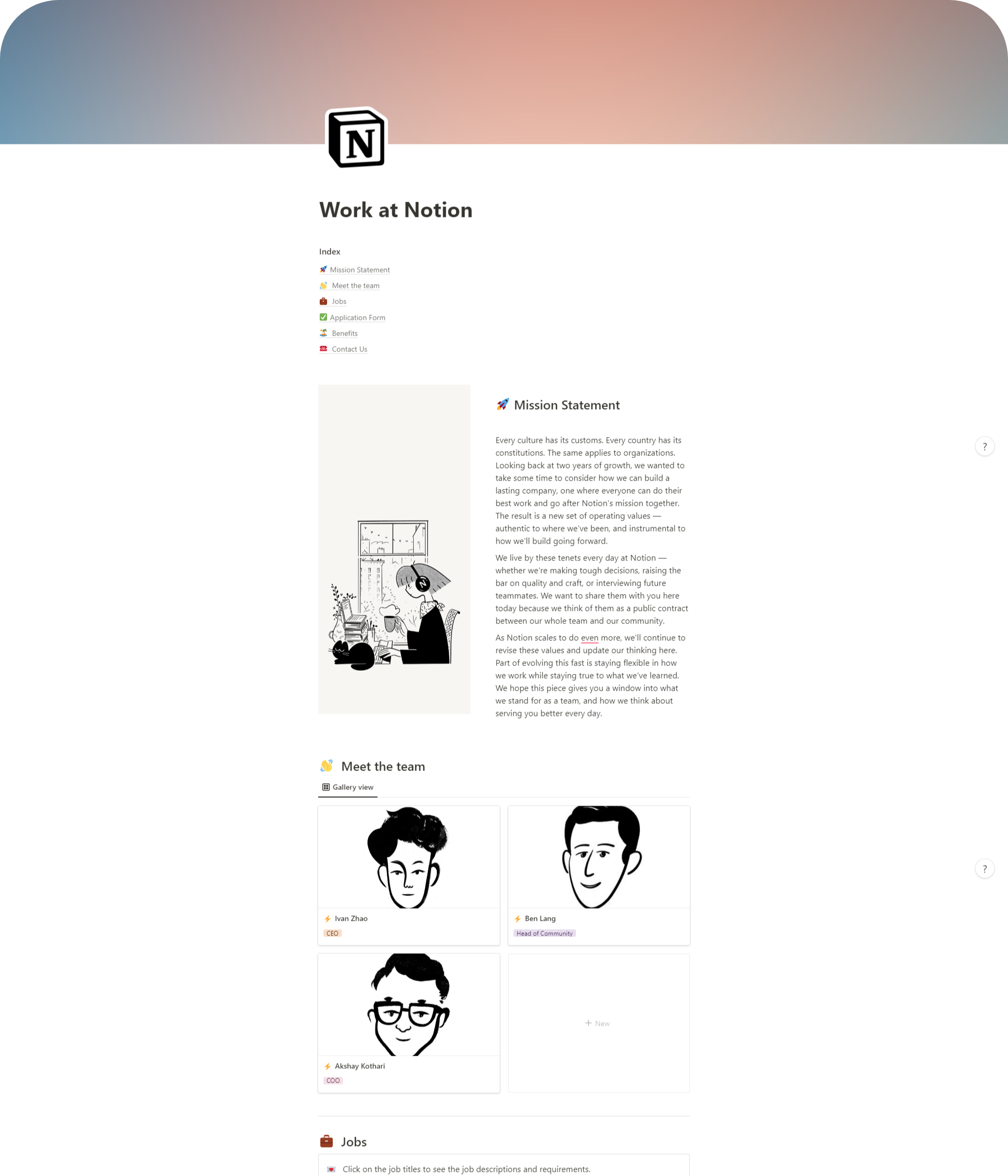 Startup Job Board - Notionland Template Gallery