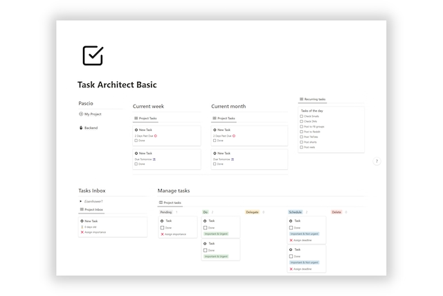 Task Architect - Notionland Template Gallery