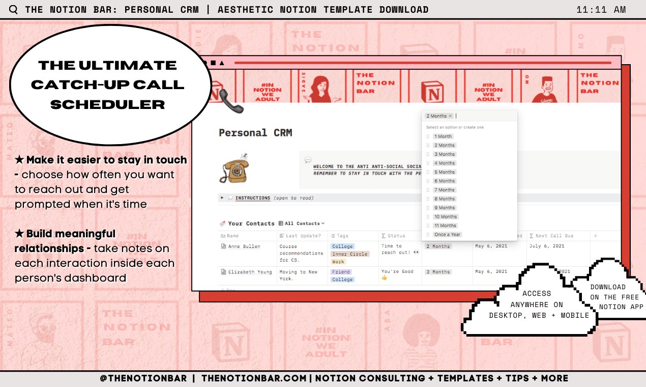 Personal CRM & Relationships Tracker - Notionland Template Gallery