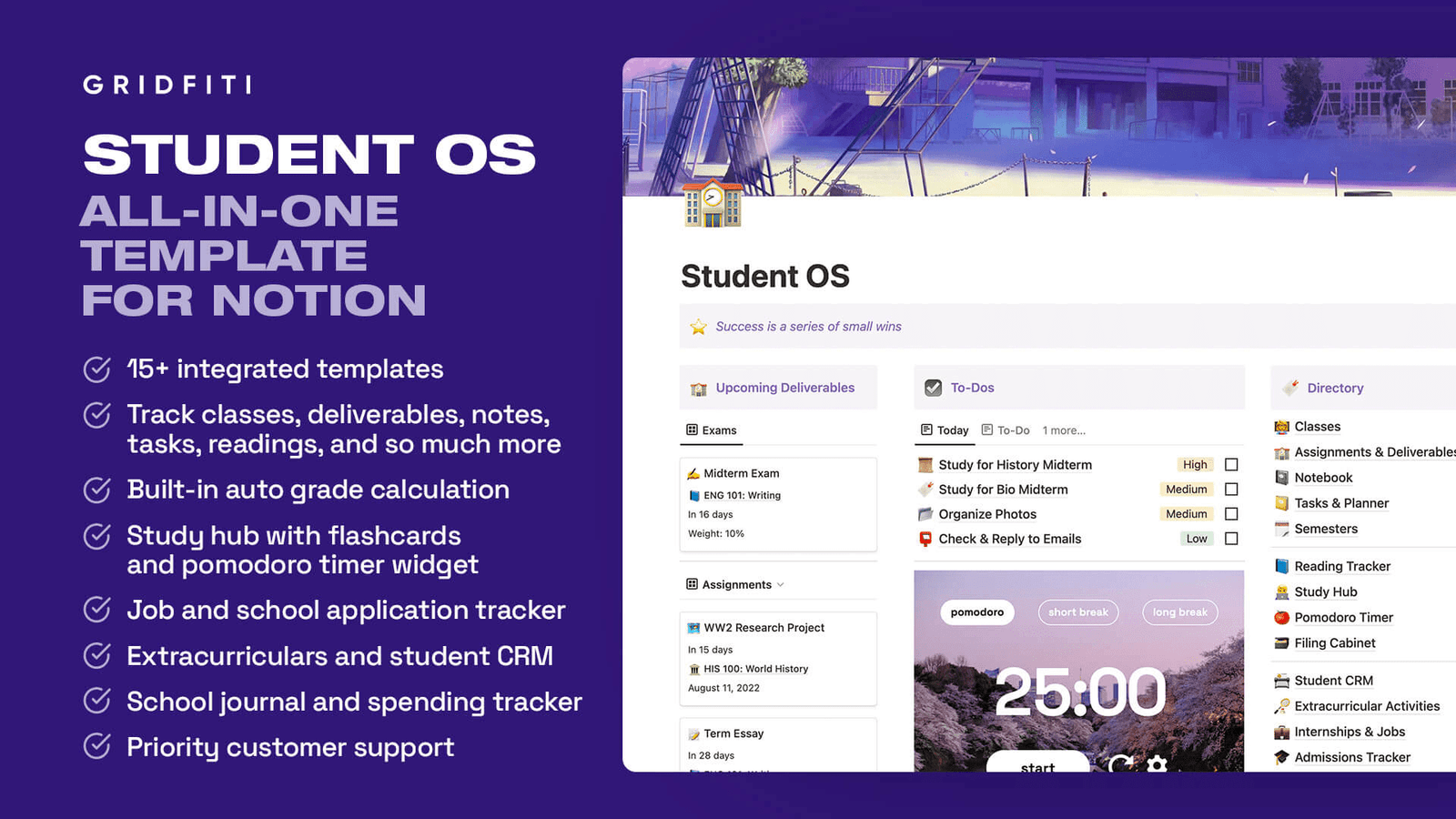 Student OS - Notionland Template Gallery