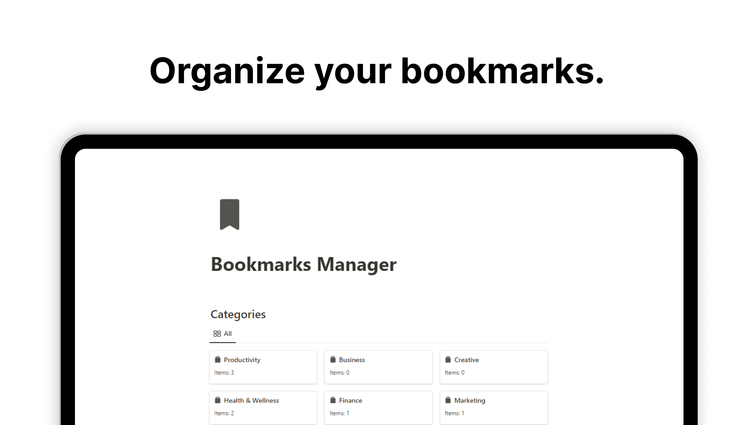 Notion Bookmarks Manager - Notionland Template Gallery