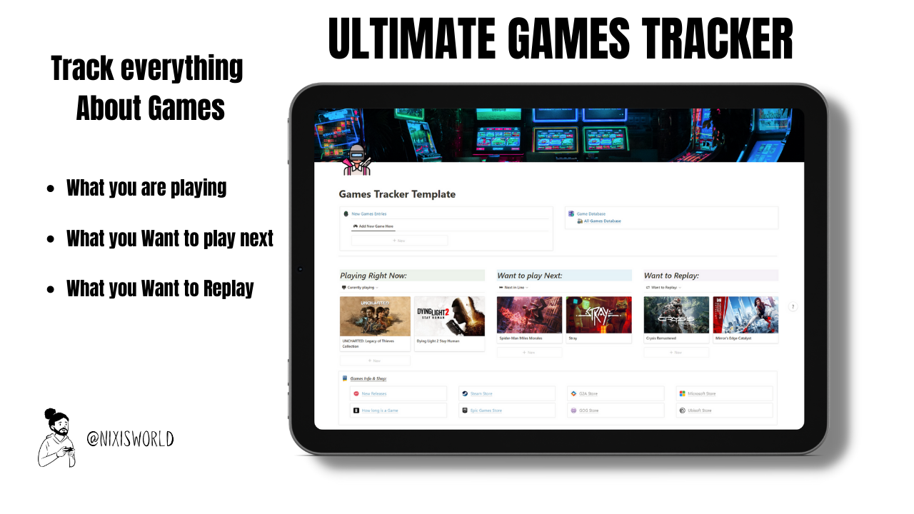 Ultimate Games Tracker - Notionland Template Gallery