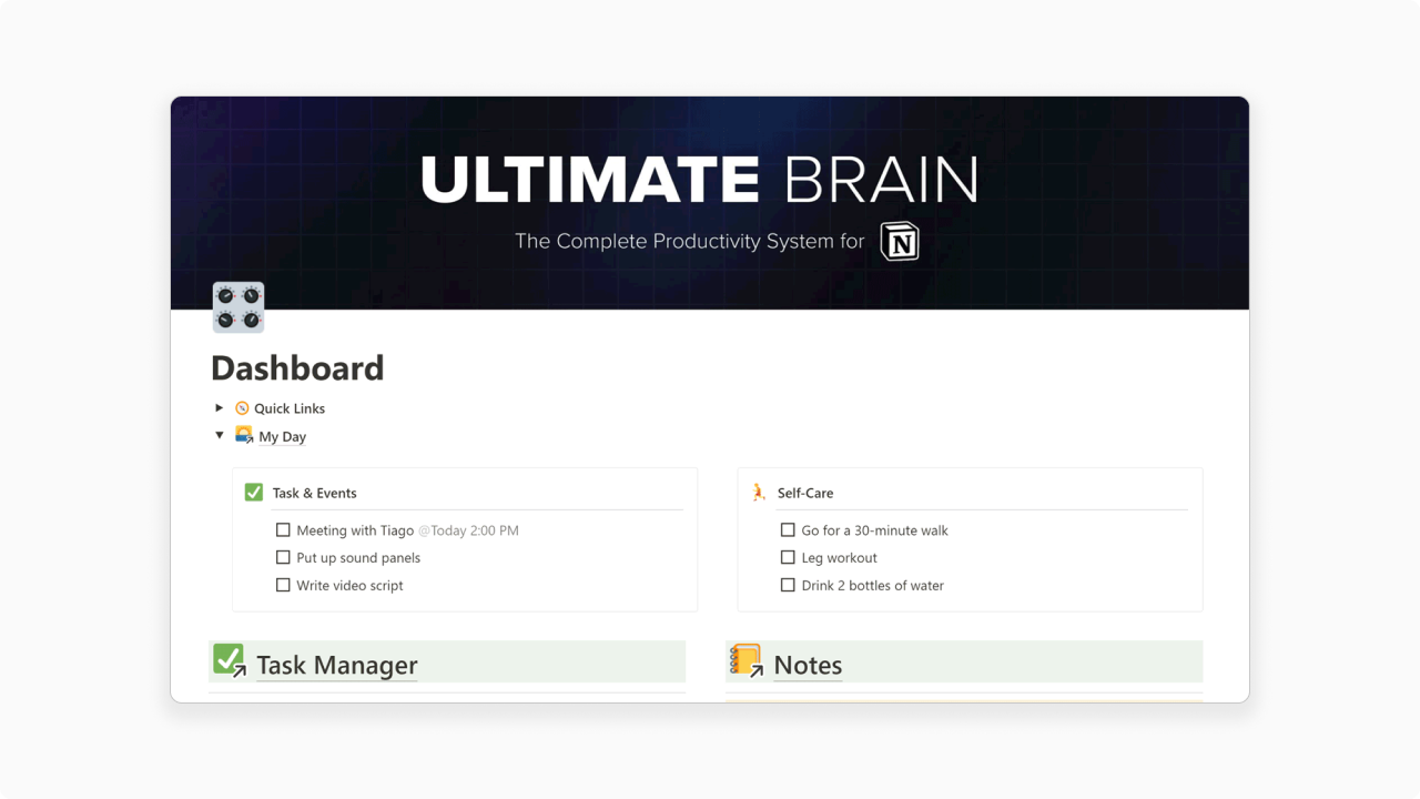 The 5 Best Notion Productivity templates - Notionland Blog