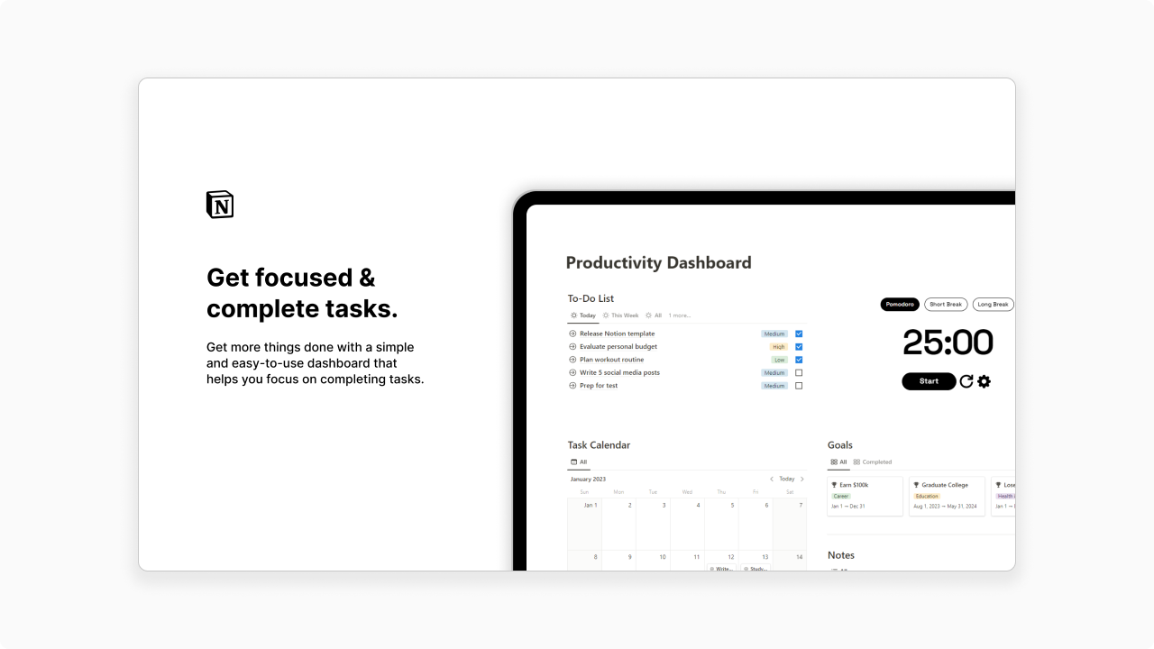 The 5 Best Notion Productivity templates - Notionland Blog