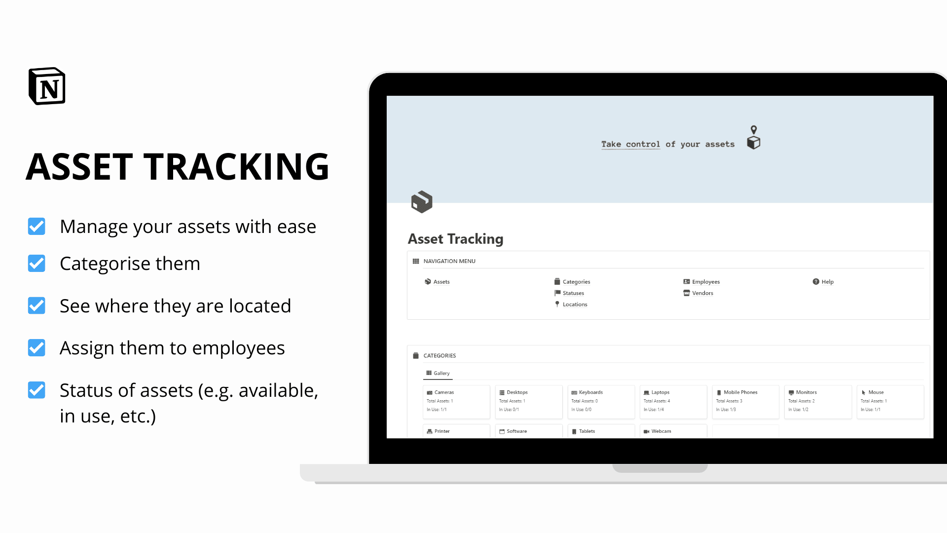 Asset Tracking - Notionland Template Gallery