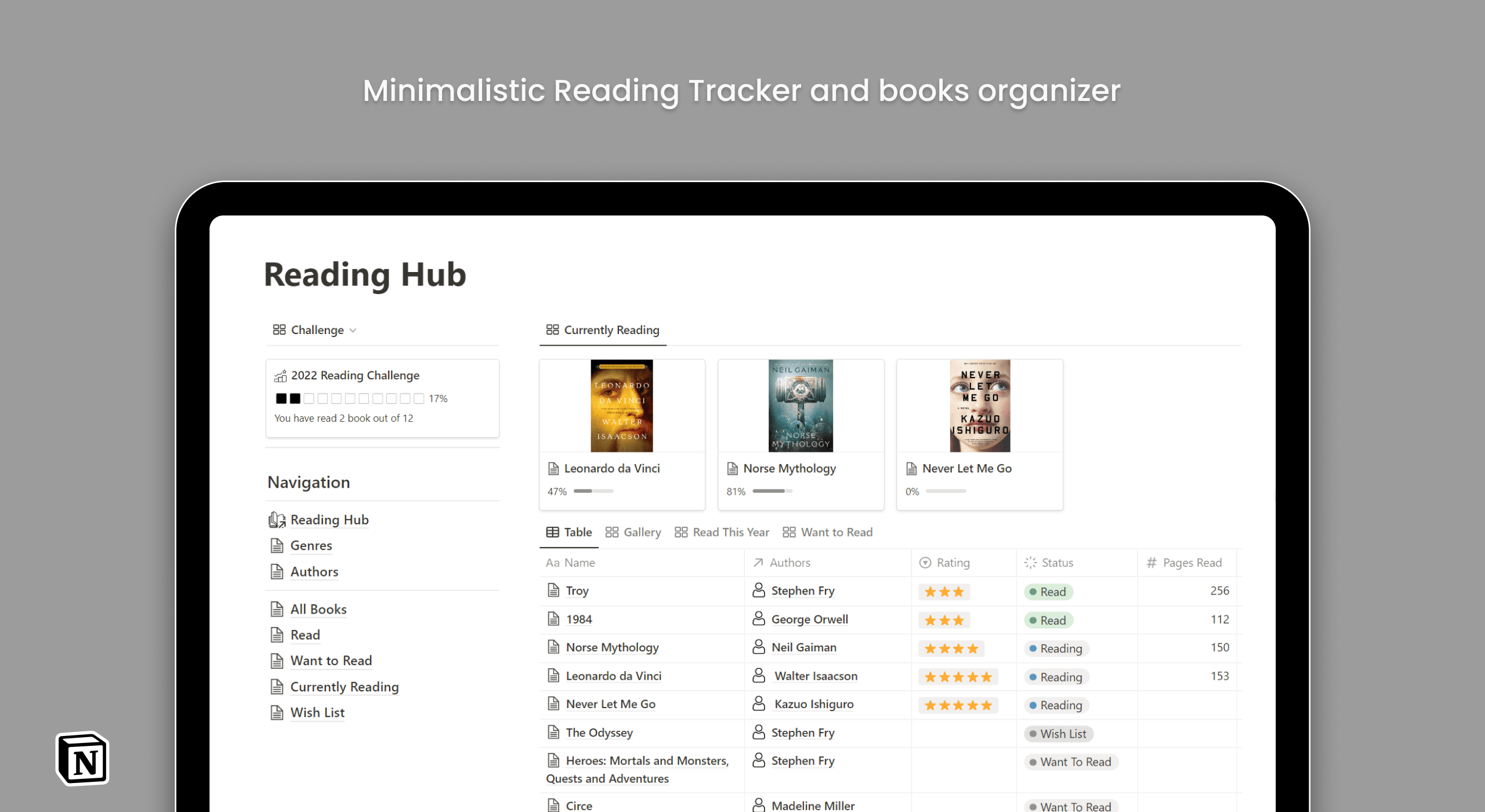 Book Tracker Notion Template - Notionland Template Gallery