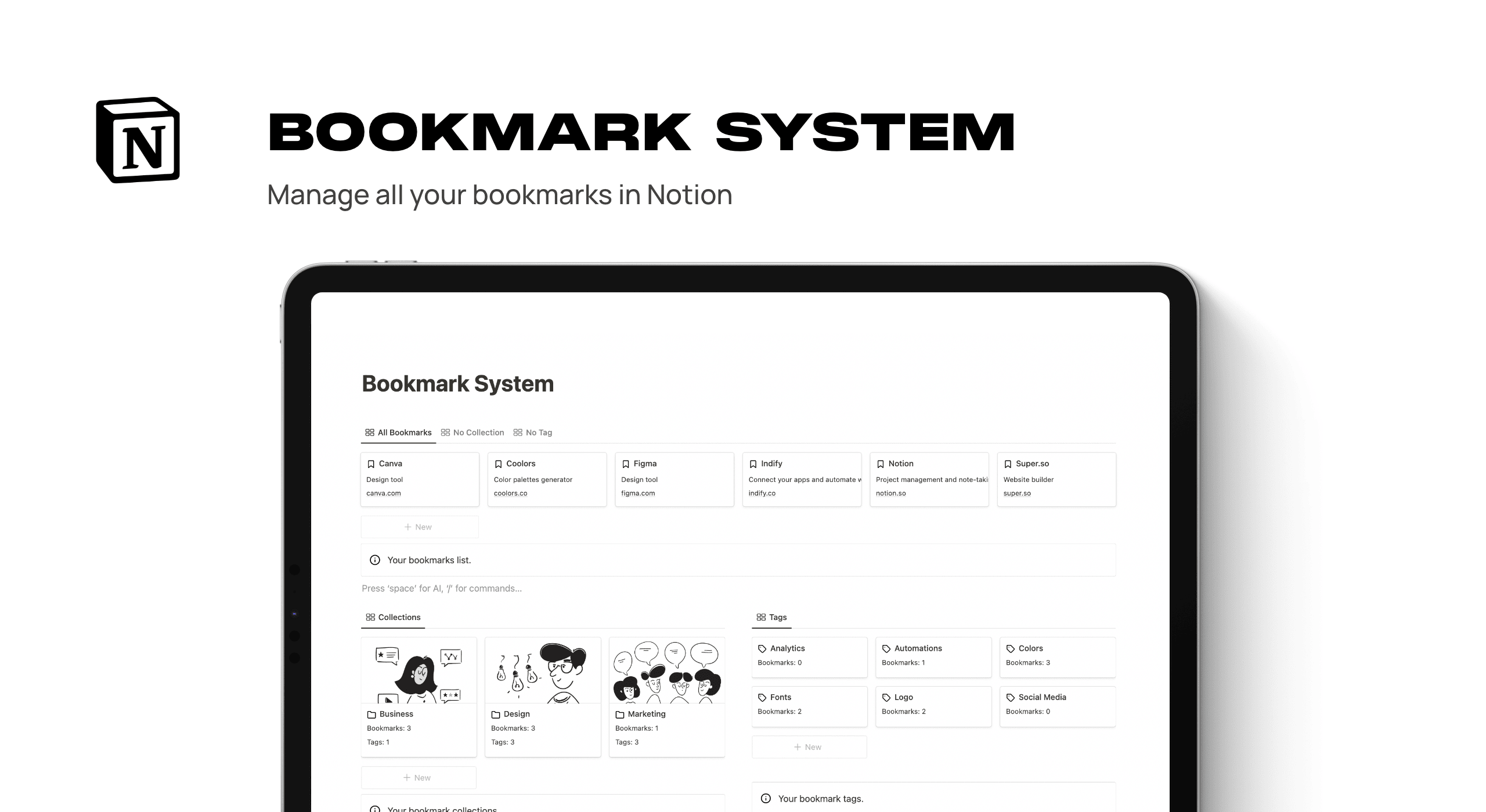 Notion Bookmark System - Notionland Template Gallery