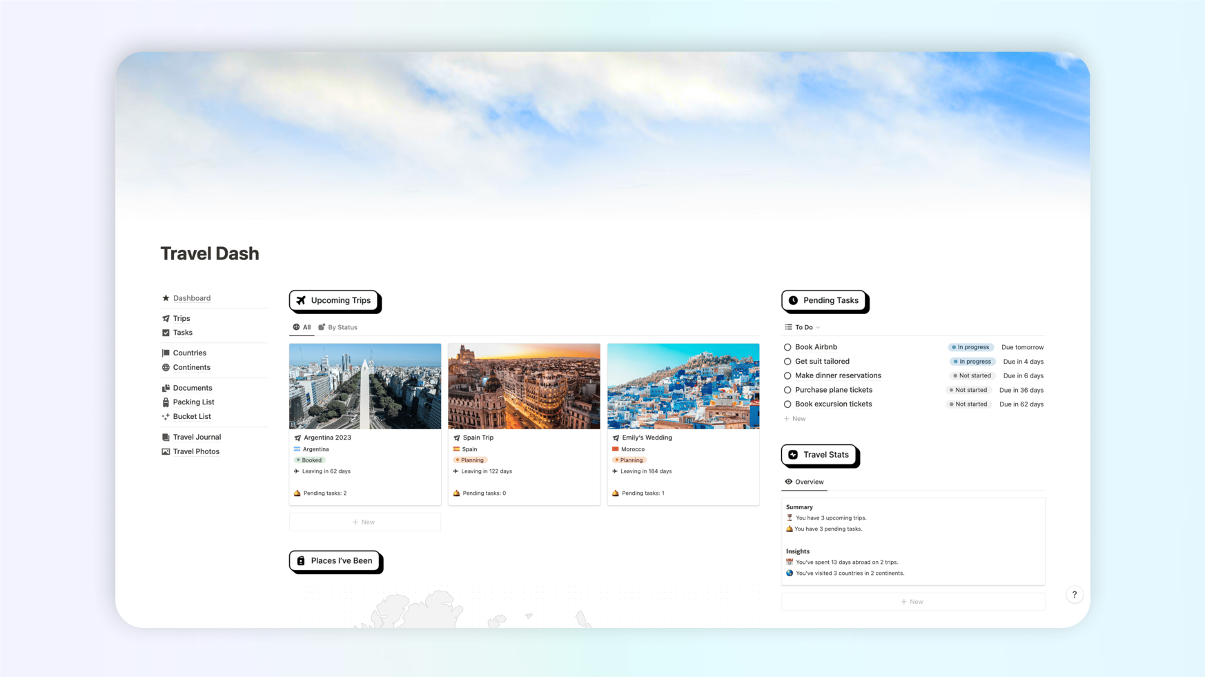 Travel Keeper - Notionland Template Gallery