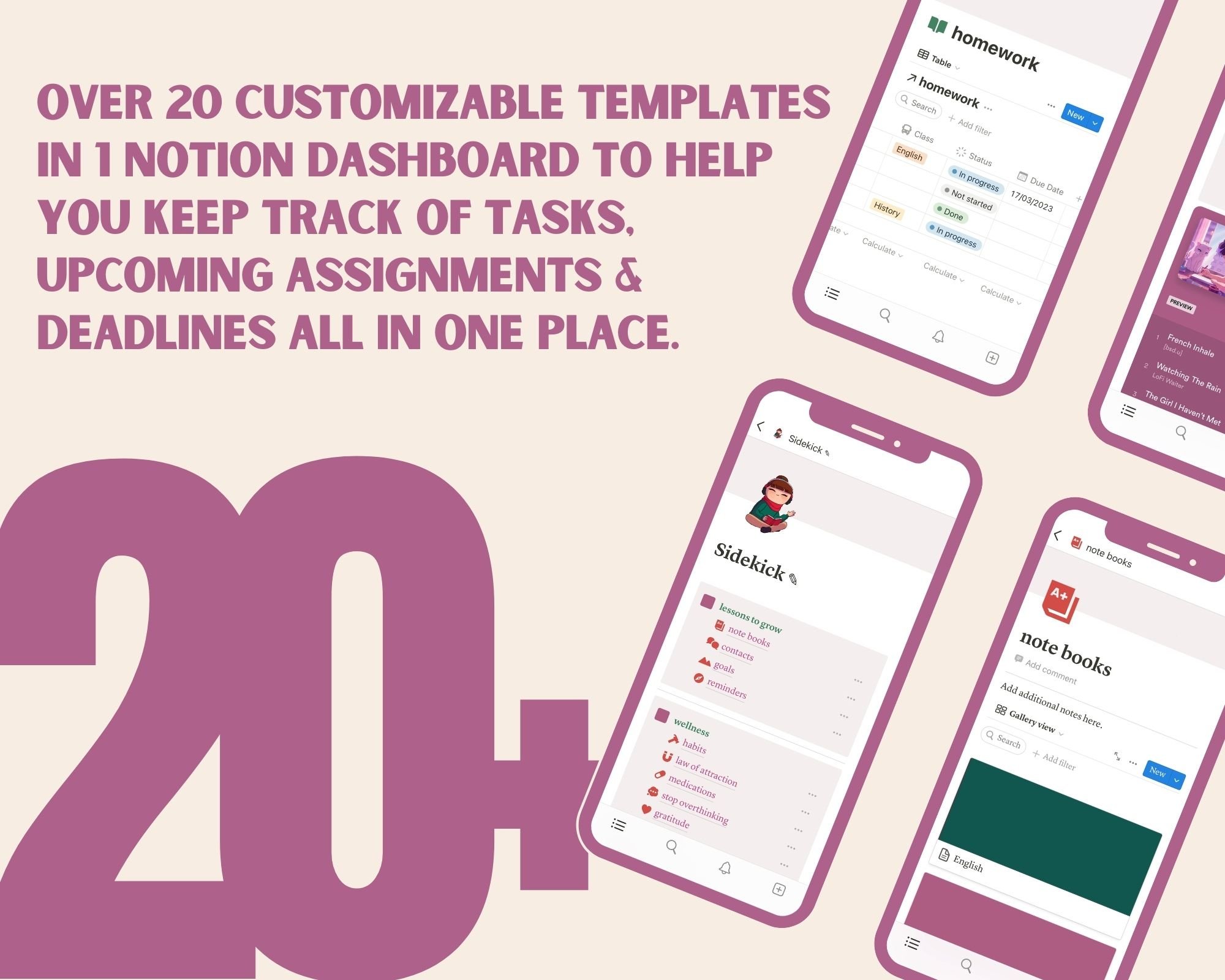 SIDEKICK Student Planner - Notionland Template Gallery