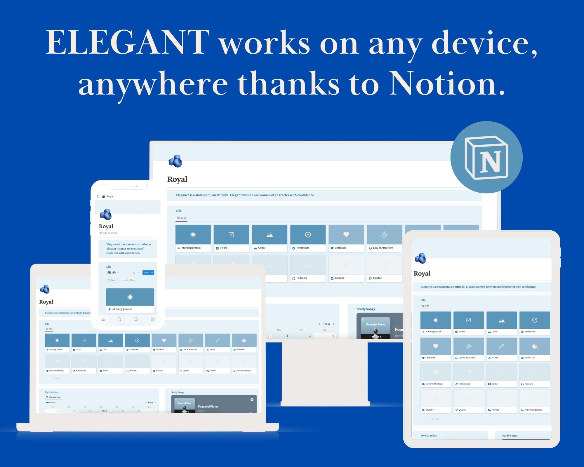 ELEGANT ROYAL Notion Planner - Notionland Template Gallery