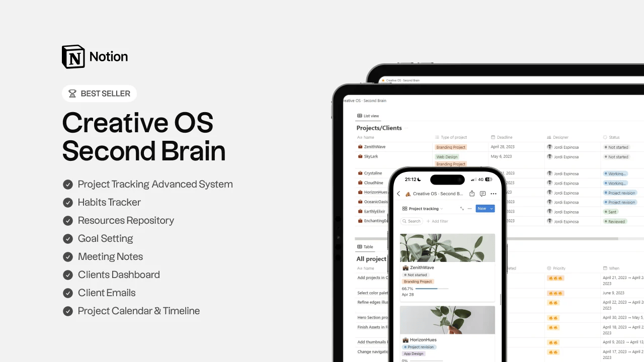 Creative OS · Second Brain - Notionland Template Gallery