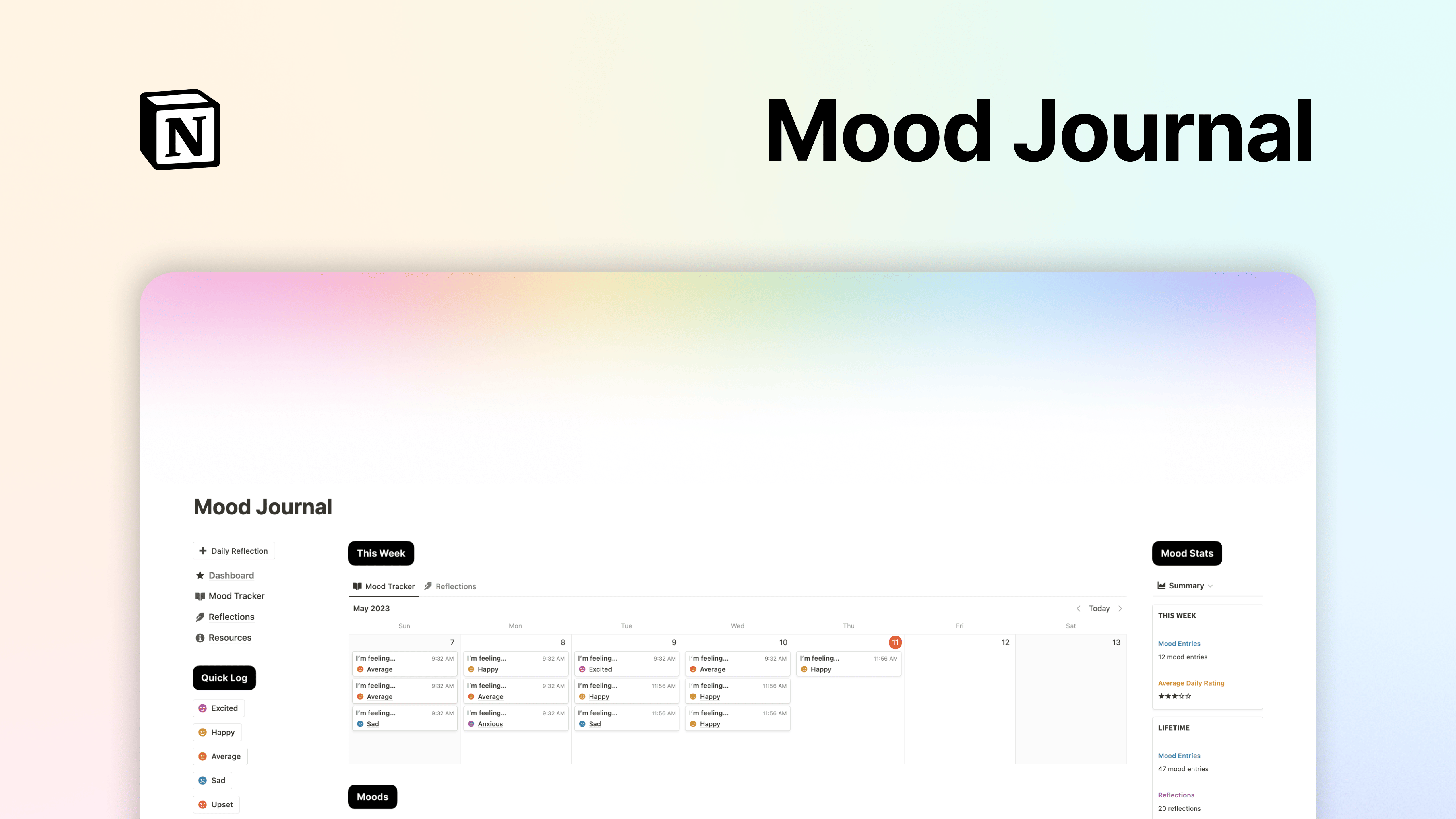 Mood Journal - Notionland Template Gallery