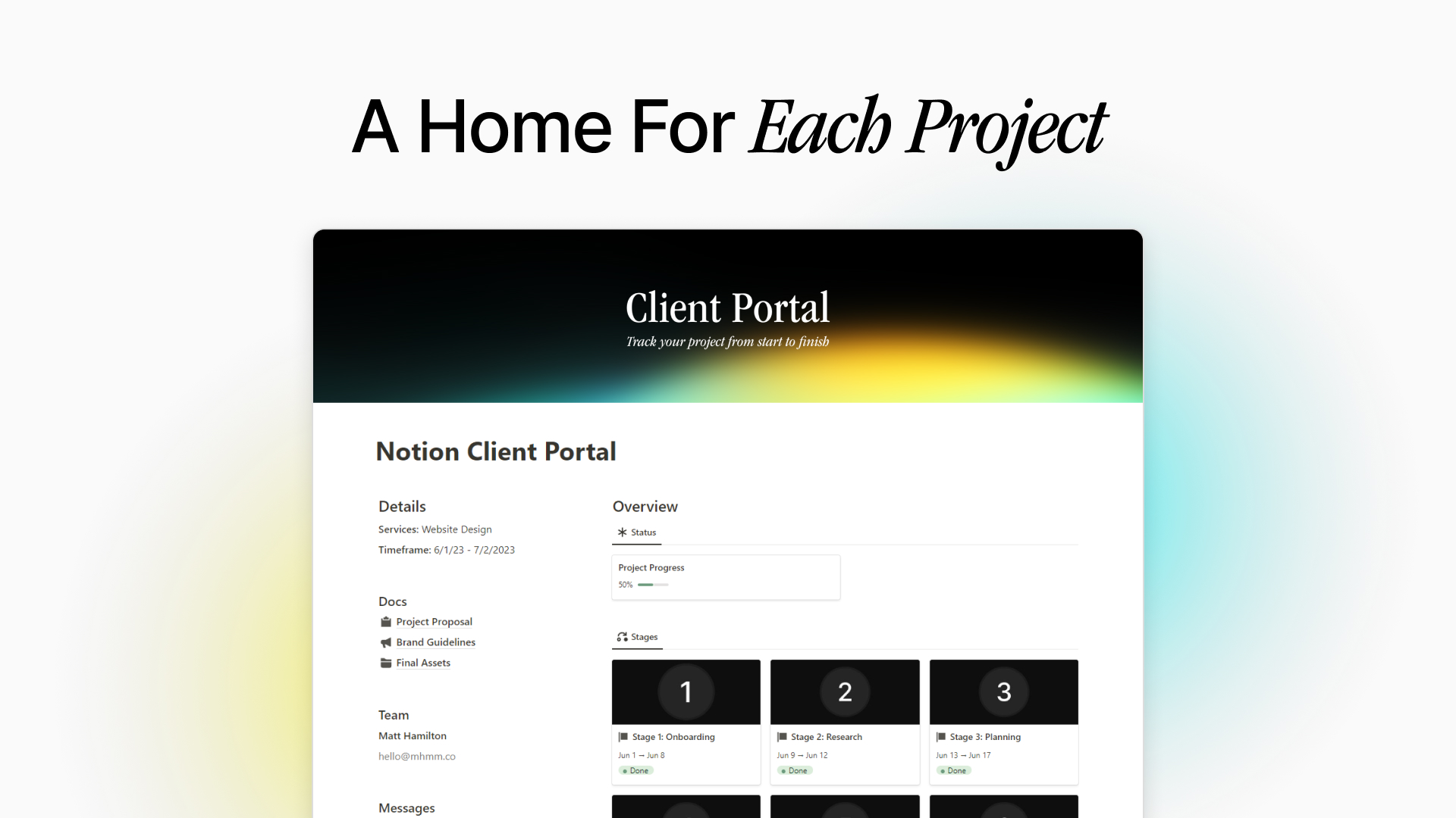Notion Client Portal - Notionland Template Gallery