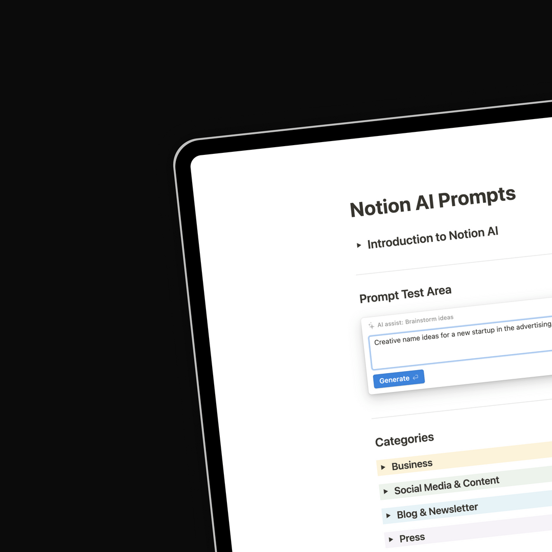 50 Notion AI Prompts - Notion Template