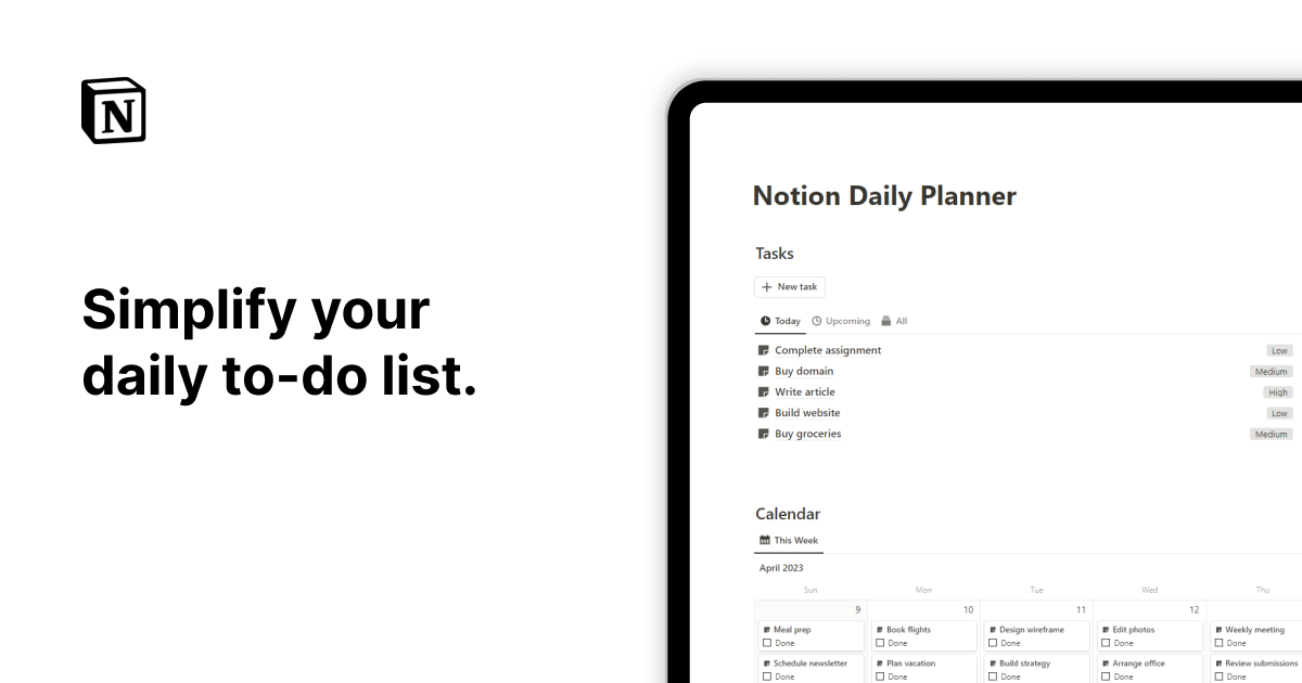 Notion Daily Planner