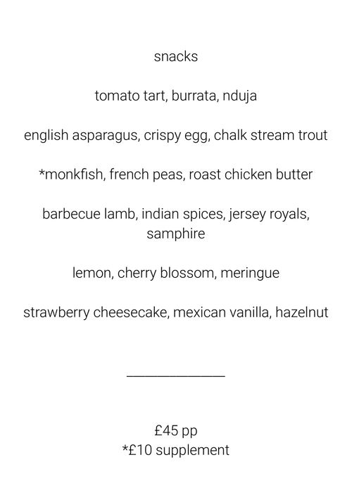 6 course tasting menu