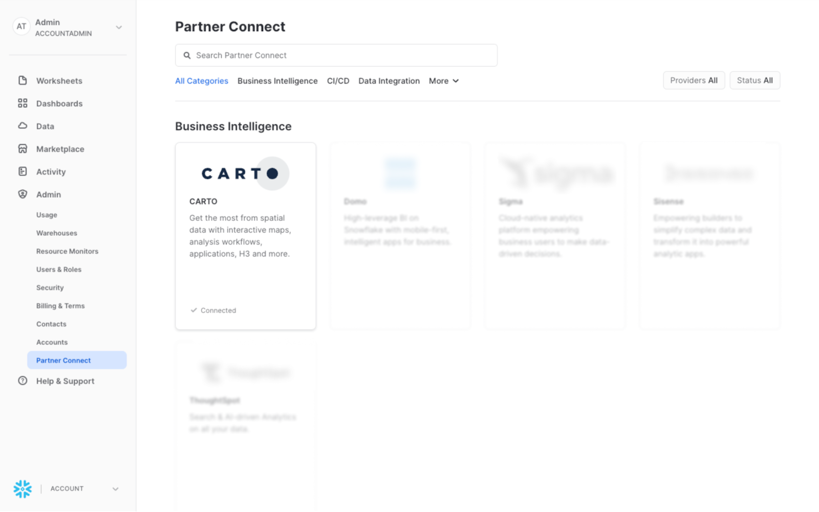 CARTO now available on Snowflake Partner Connect