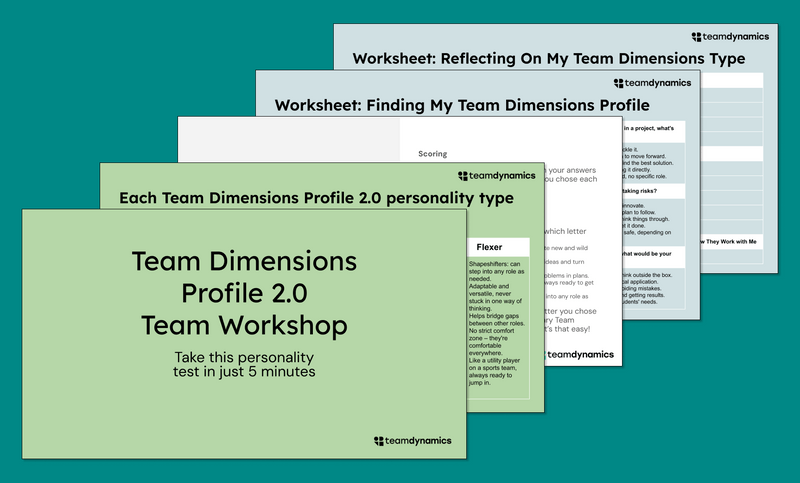 Team Dimensions Profile Worksheet | Free Personality Test Resource