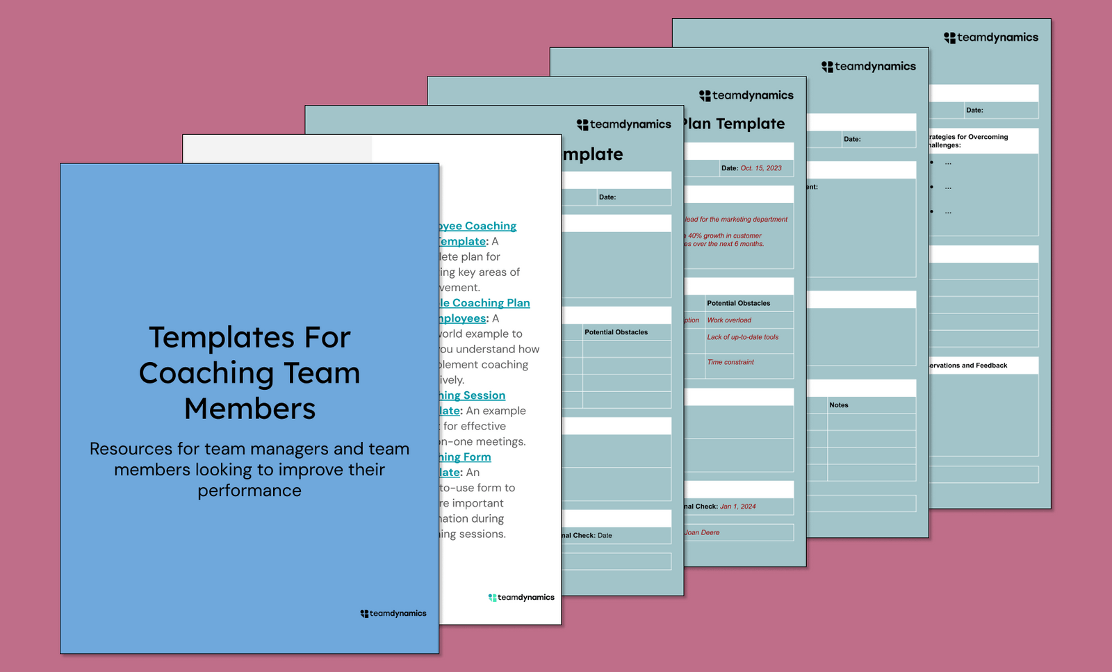 Performance Coaching Templates For Team Members | Free Team Building ...