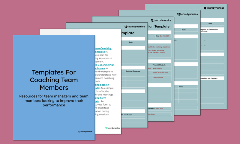 Templates For Coaching Team Members | Free Team Building Template