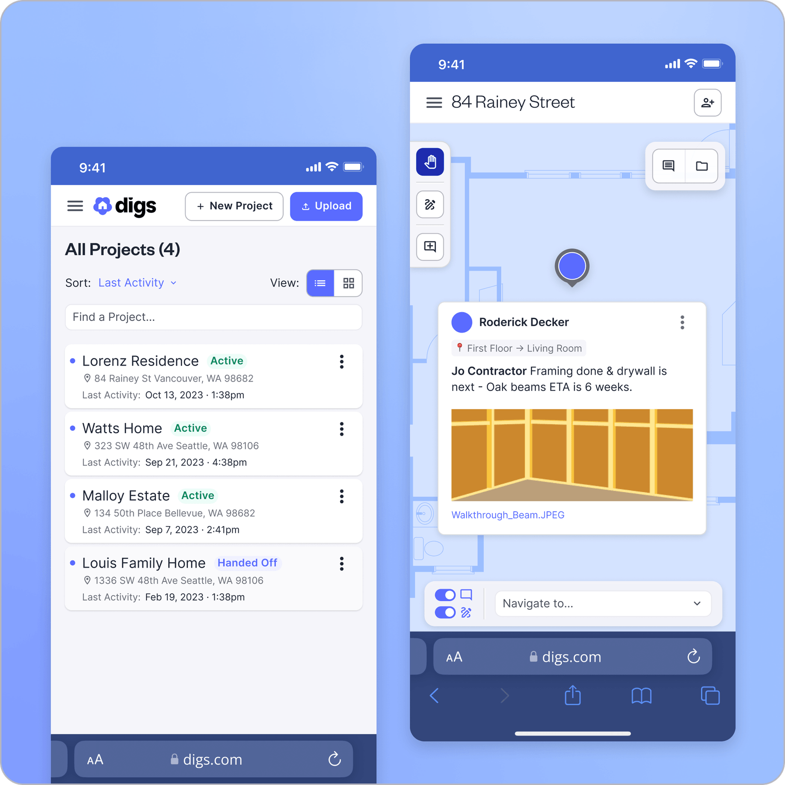 Digs | Collaboration Software for Homebuilding