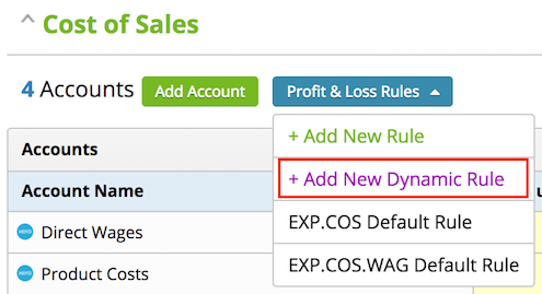 Adjust account values - Dynamic rules - Spotlight Reporting Help