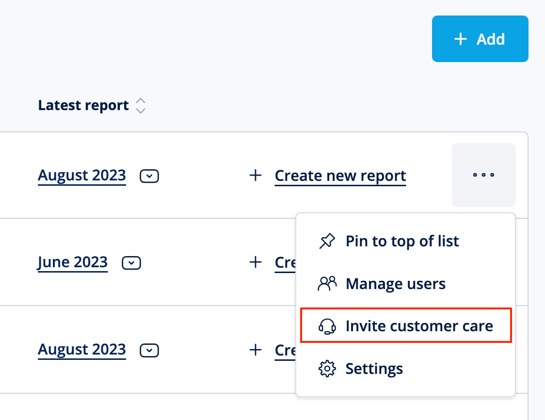 Invite Customer Care - Spotlight Reporting Help