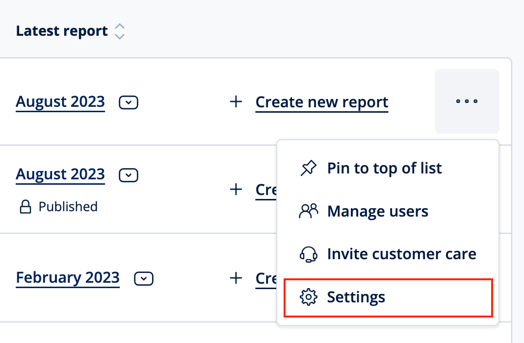 Navigating the dashboard - Spotlight Reporting Help