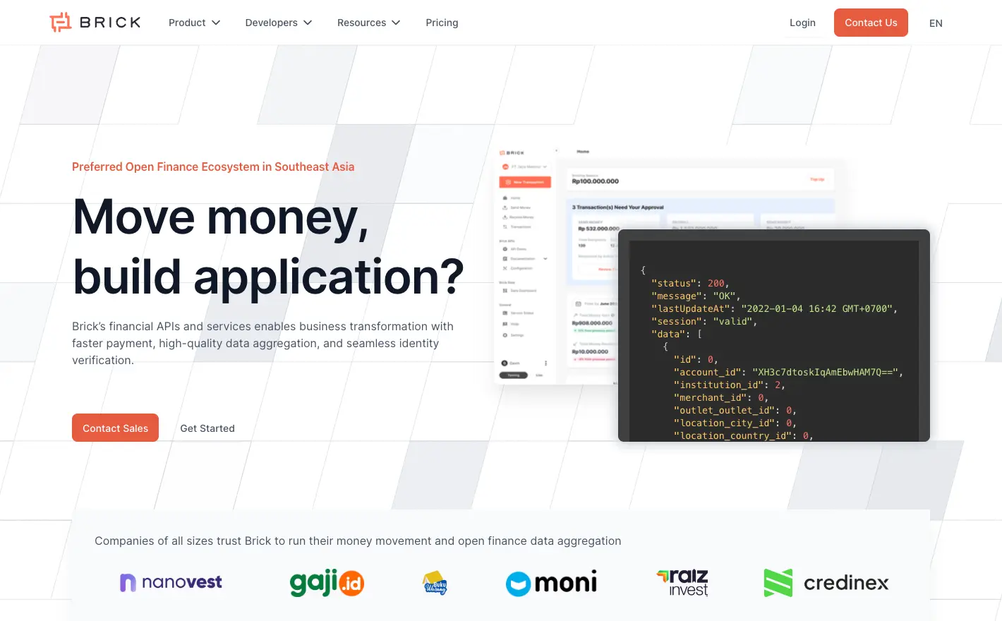 Brick - Preferred Open Finance API in Southeast Asia