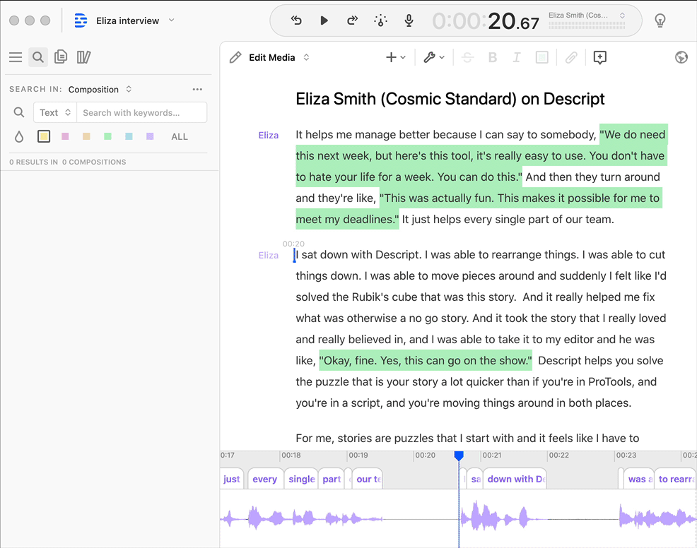 What’s new in Descript: Big Sur, better performance, transcription glossary, and more