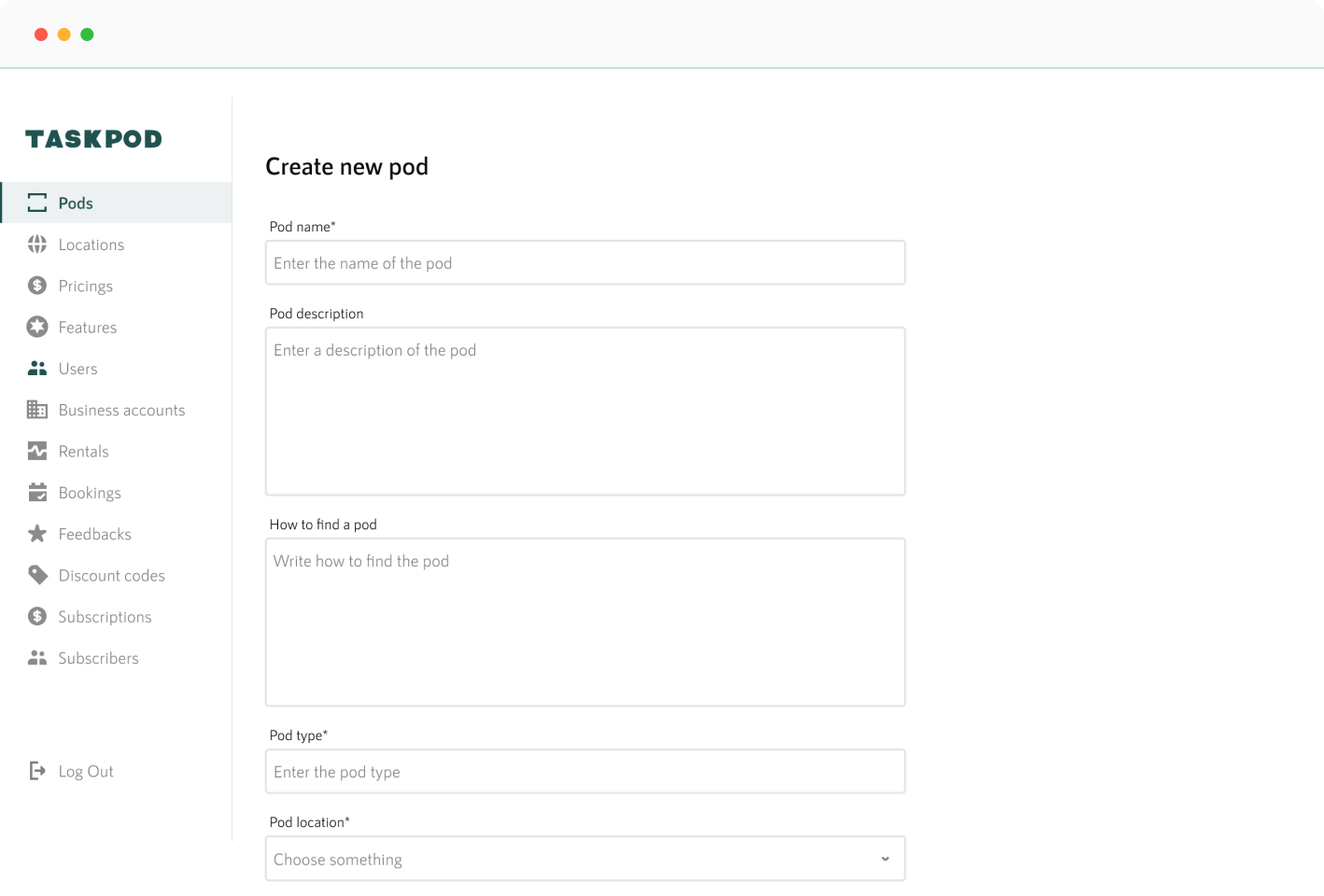 TaskPod | Booking System by Axon