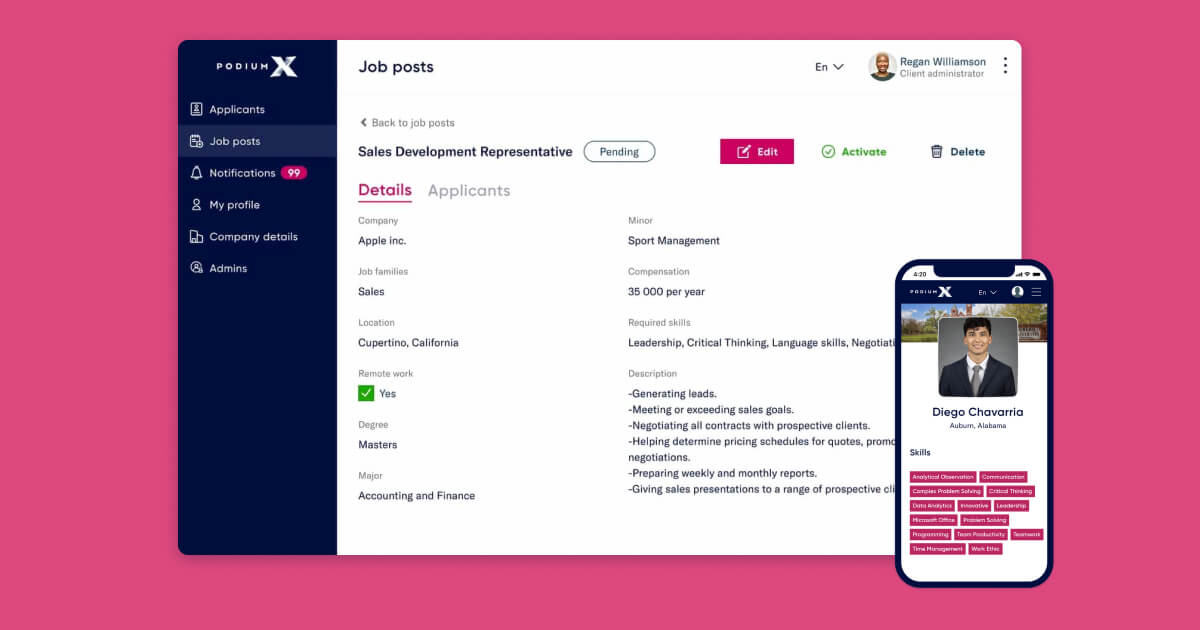 Podium X | Hiring Platform for Xtra Point Group by Axon