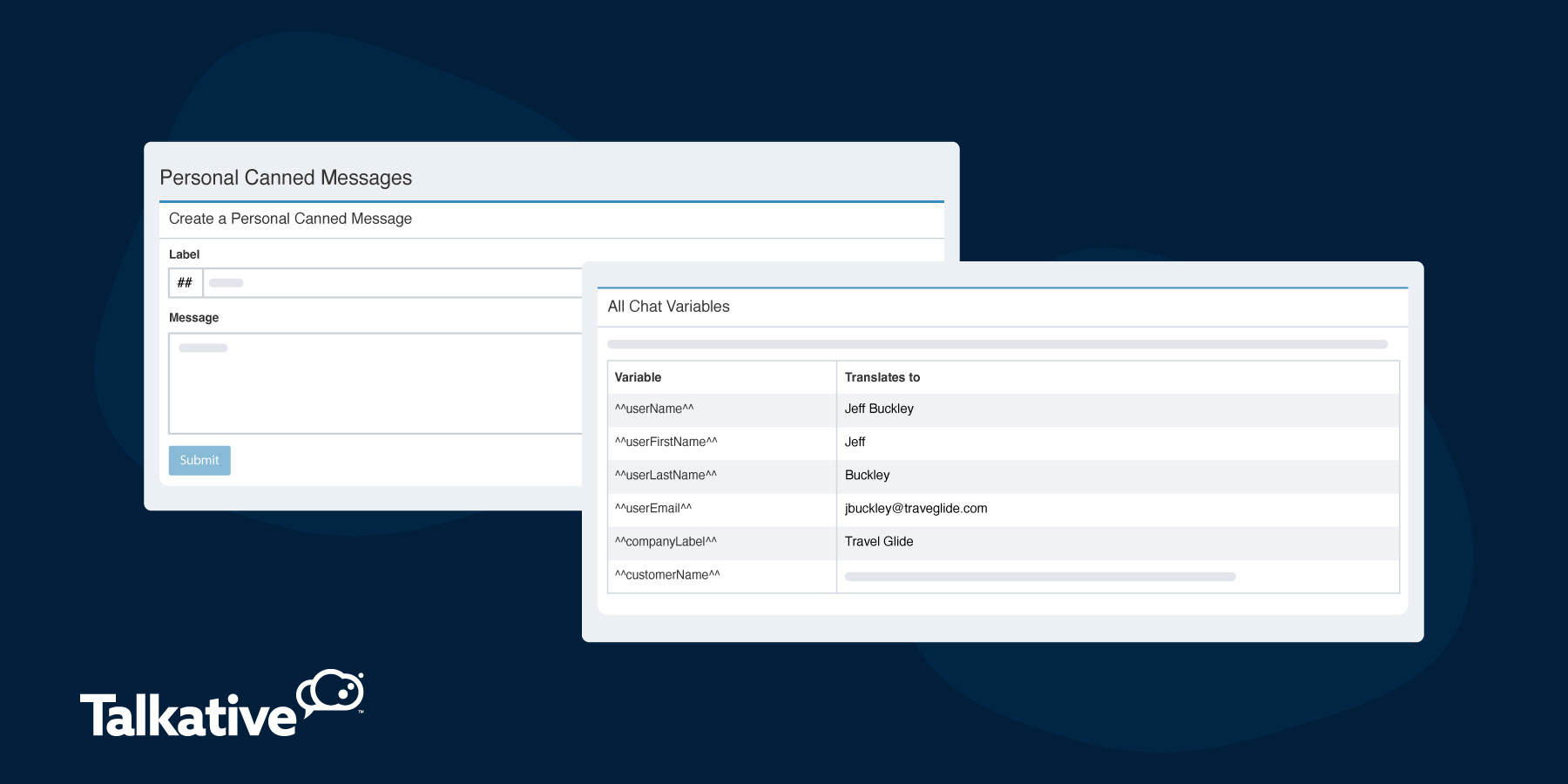 Talkative Product Updates | Personal Canned Messages