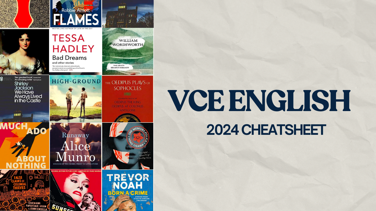 Your 2024 VCE English Cheat Sheet