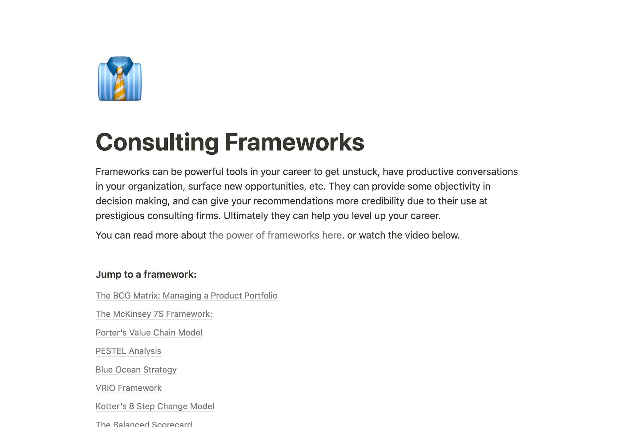 Consulting Frameworks