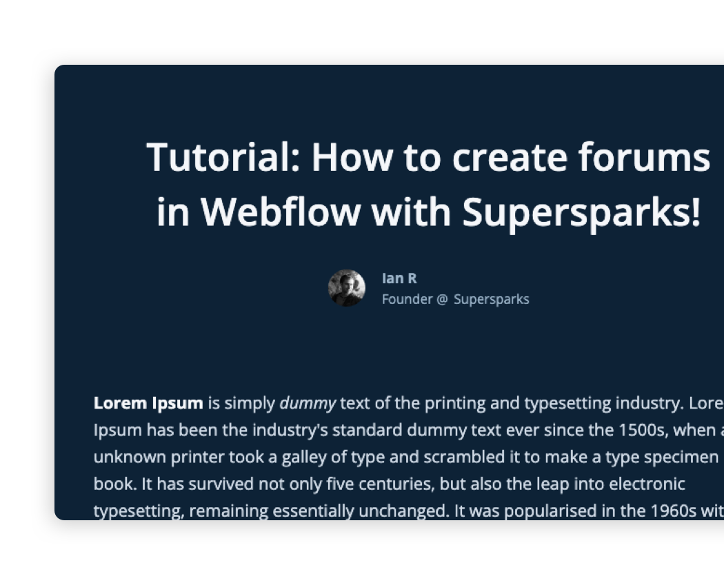 Supersparks - User Generated Content For Webflow