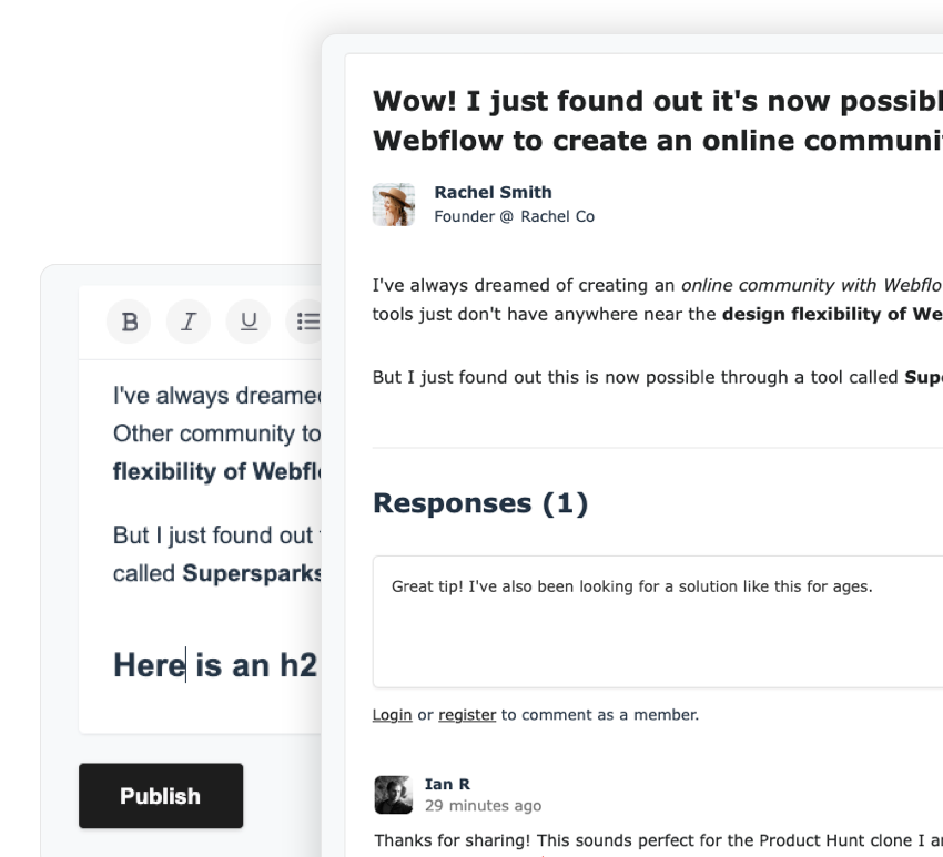 Supersparks - User Generated Content For Webflow