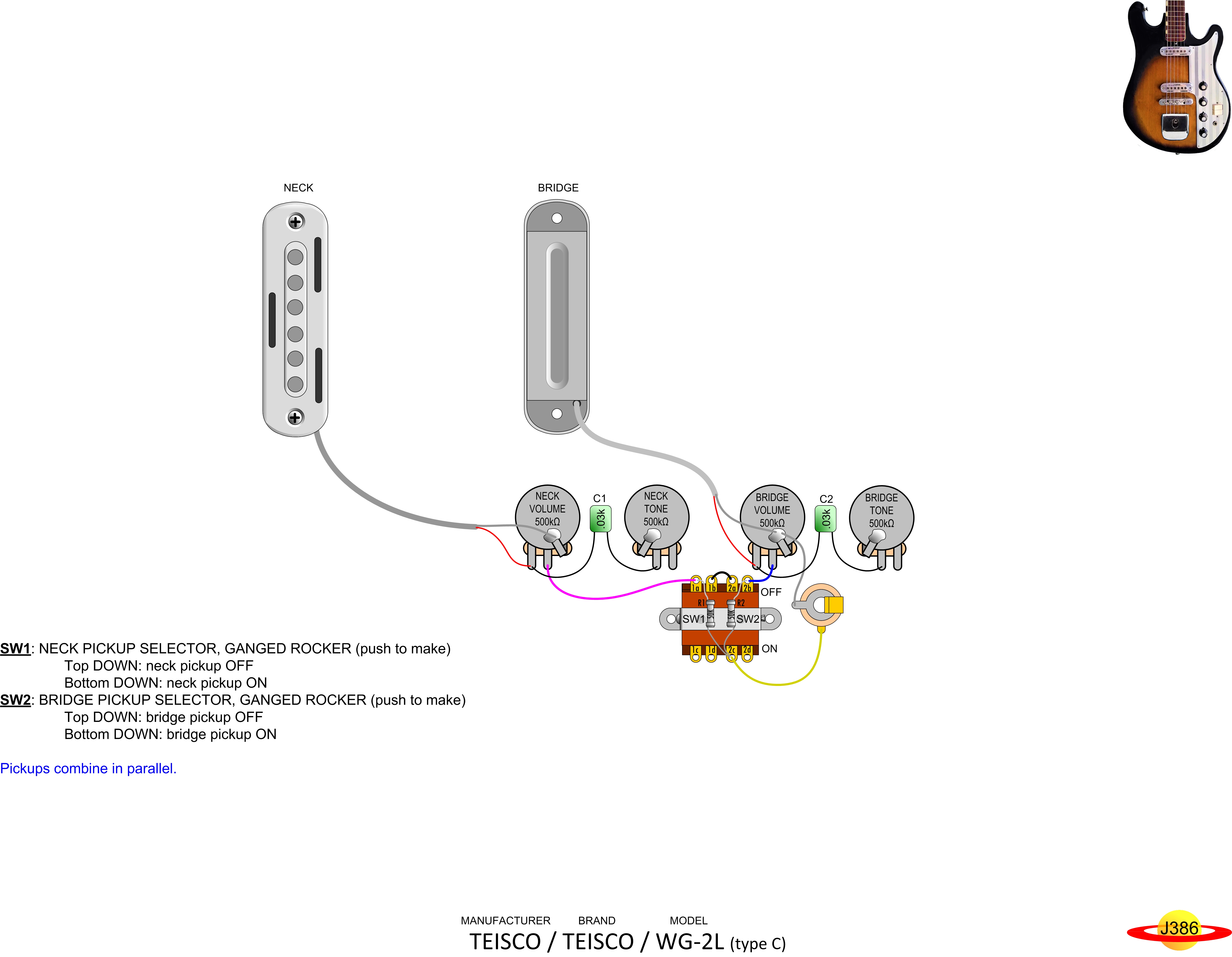Teisco Guitar Wiring Diagram