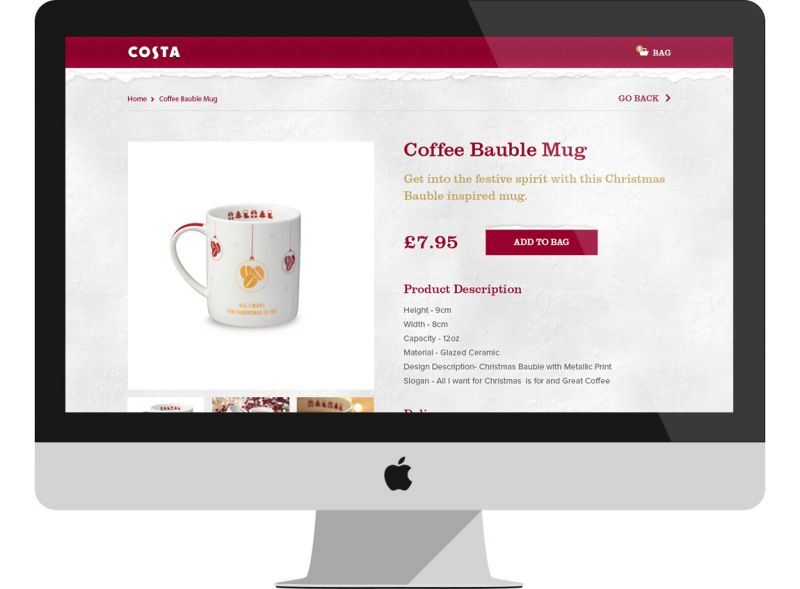 Costa Coffee's First Online Shop