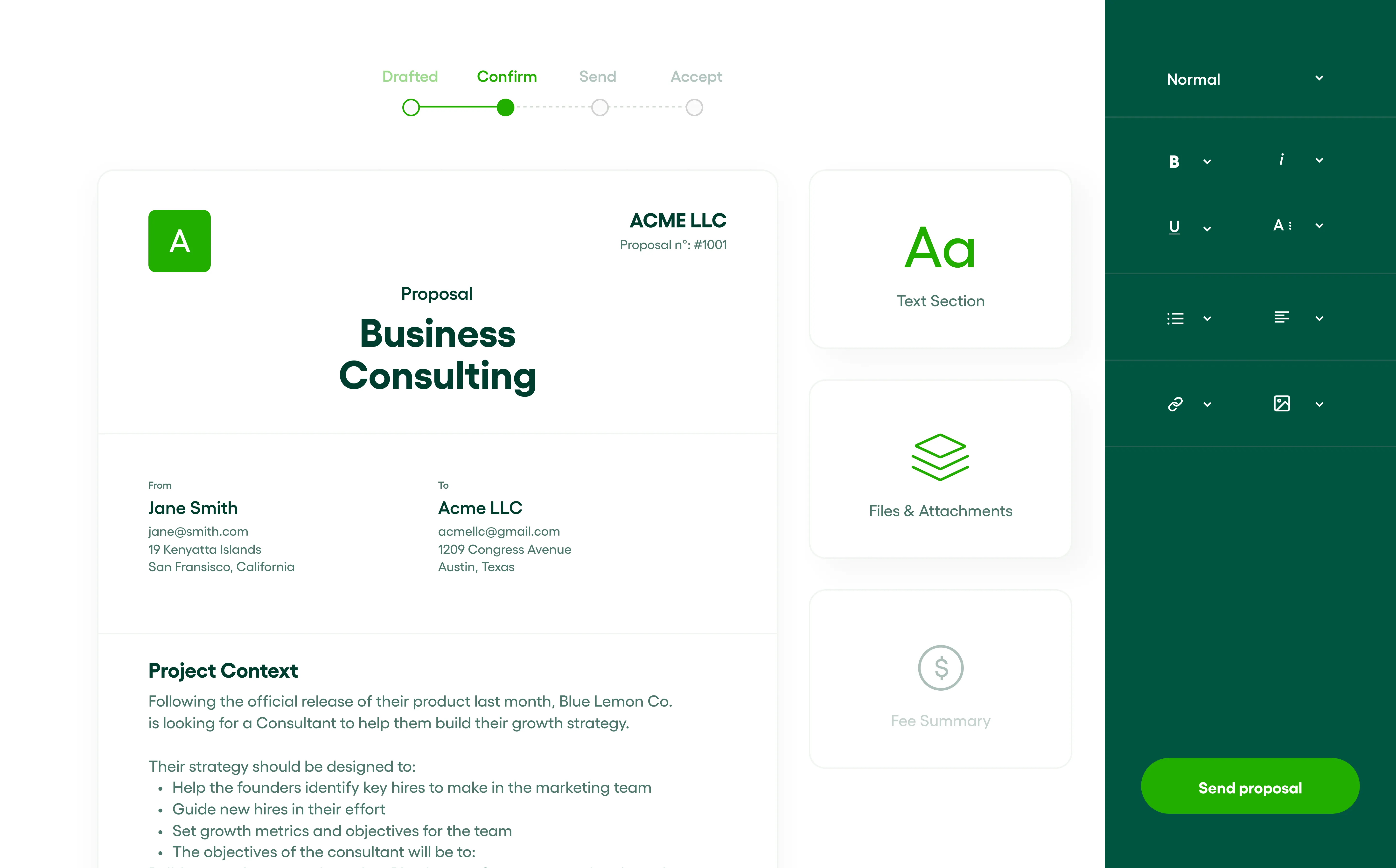 Online Proposal Builder - Bonsai