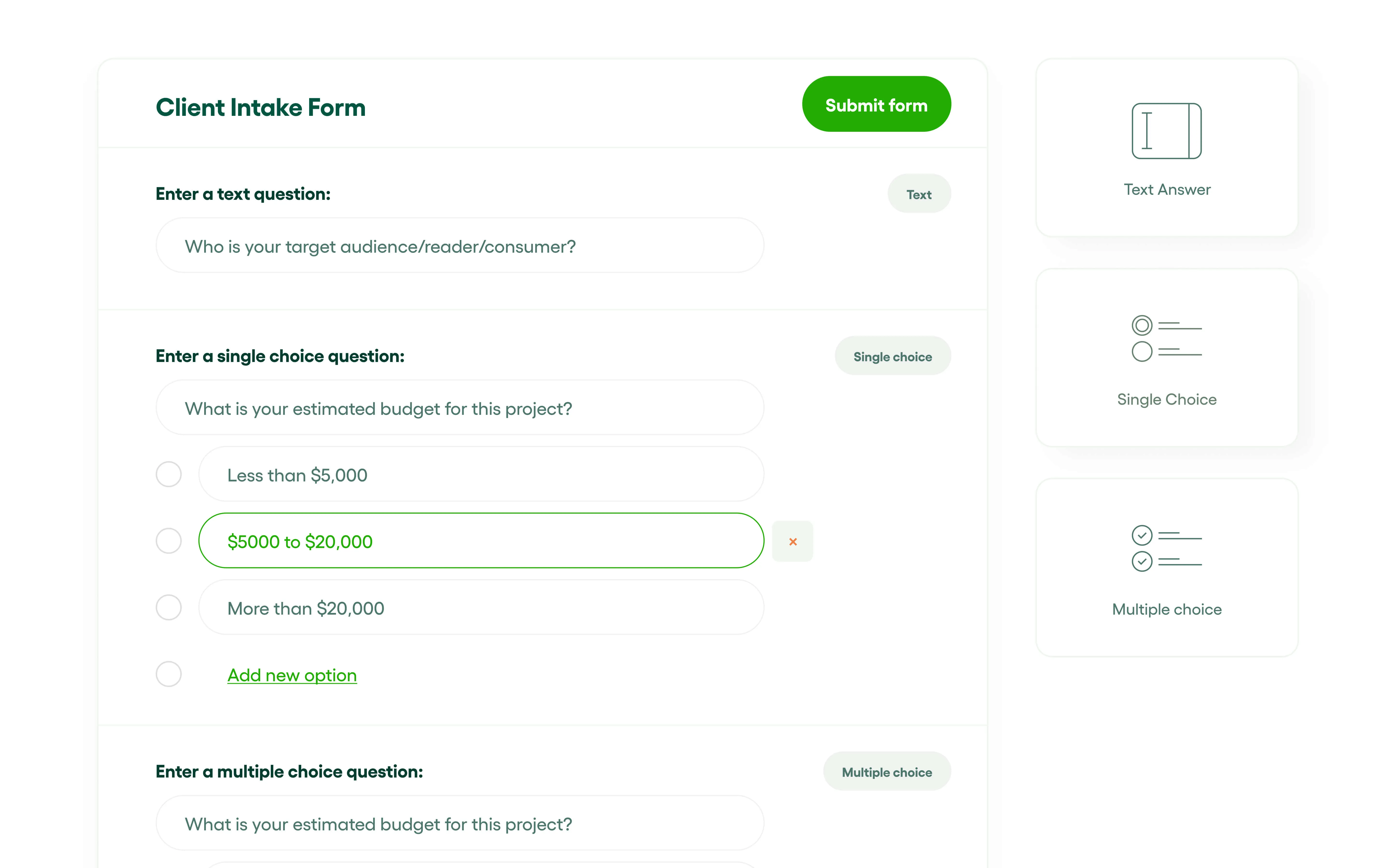 Online Form Builder - Bonsai