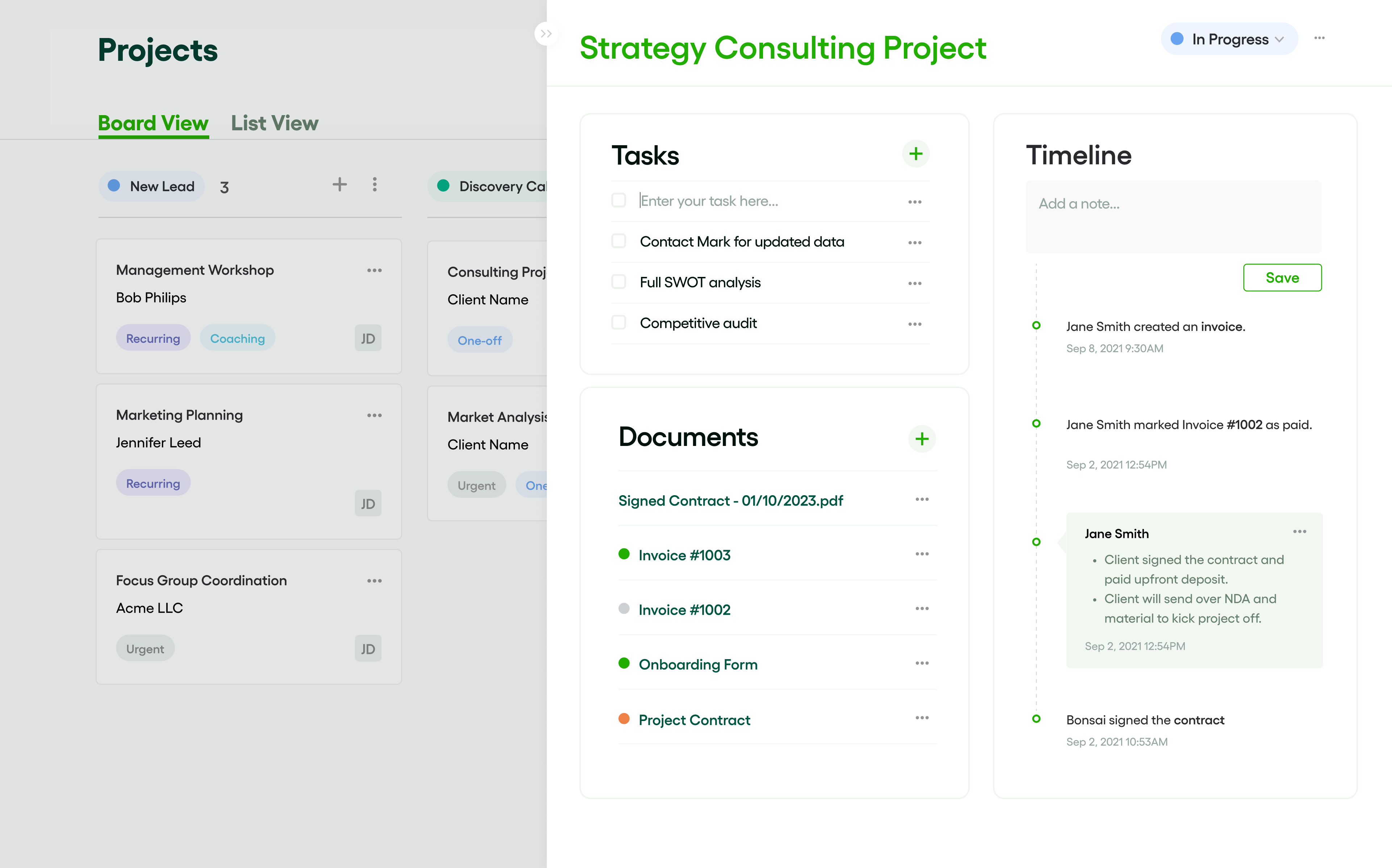CRM for Small Business & Client Portal - Bonsai